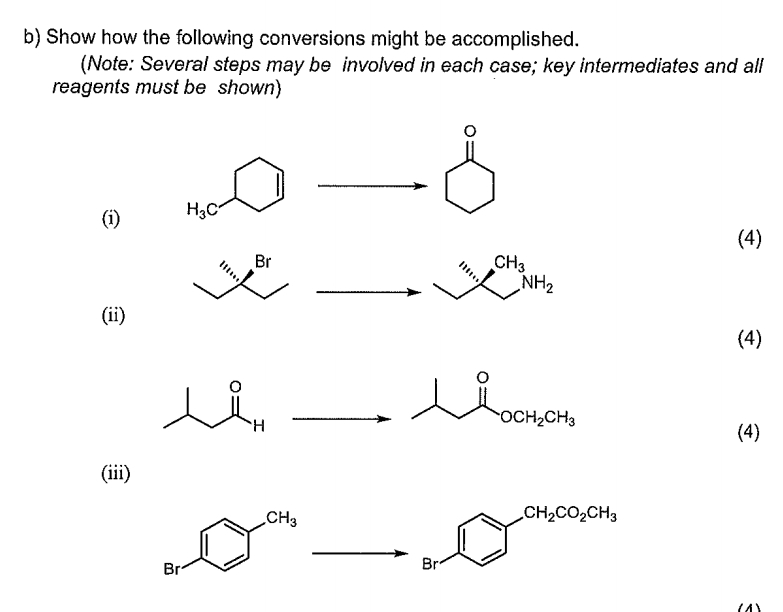 Solved b) ﻿Show how the following conversions might be | Chegg.com