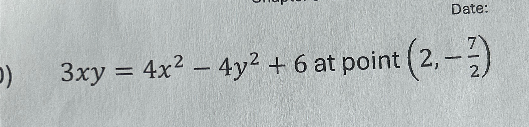 Solved 3xy=4x2-4y2+6 ﻿Find the tangent line for the function | Chegg.com