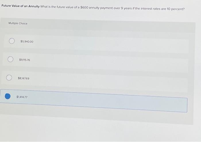 Solved Future Value of an Annuity What is the future value | Chegg.com