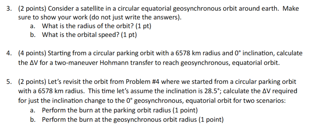 Solved (2 ﻿points) ﻿Consider a satellite in a circular | Chegg.com
