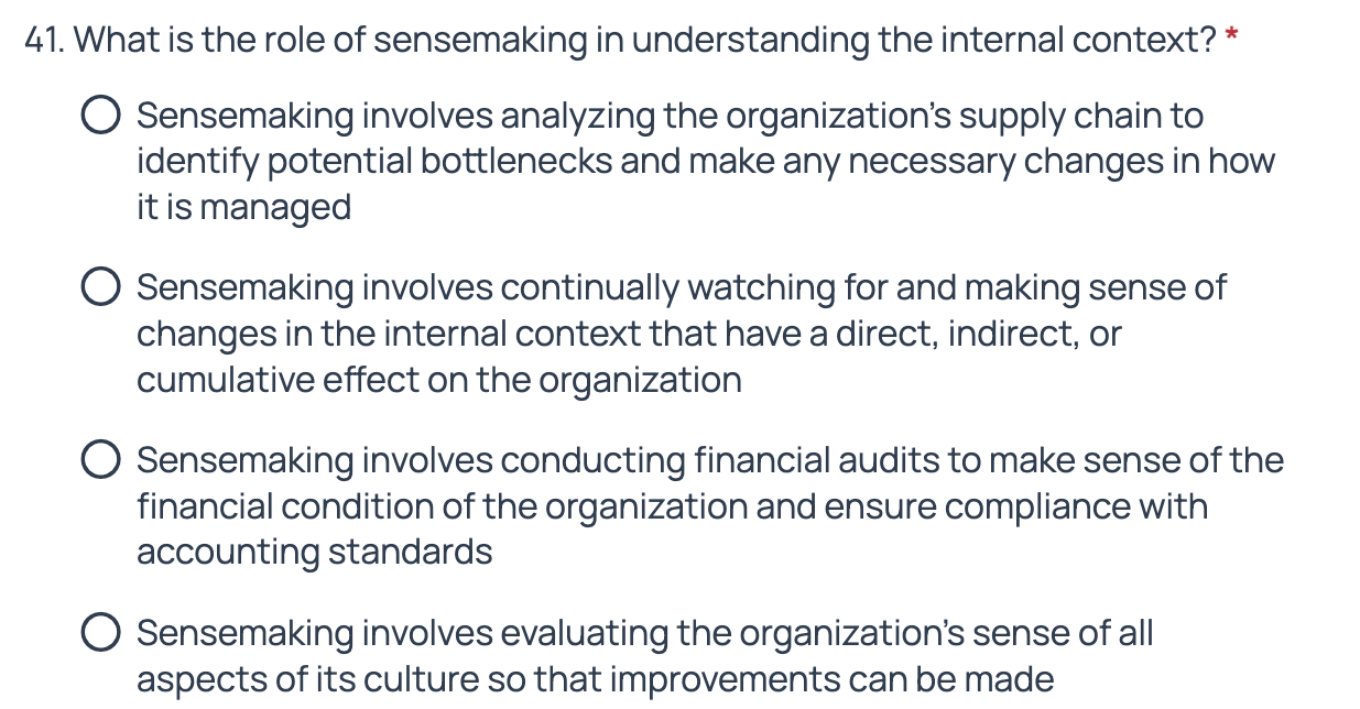 Solved What is the role of sensemaking in understanding the | Chegg.com
