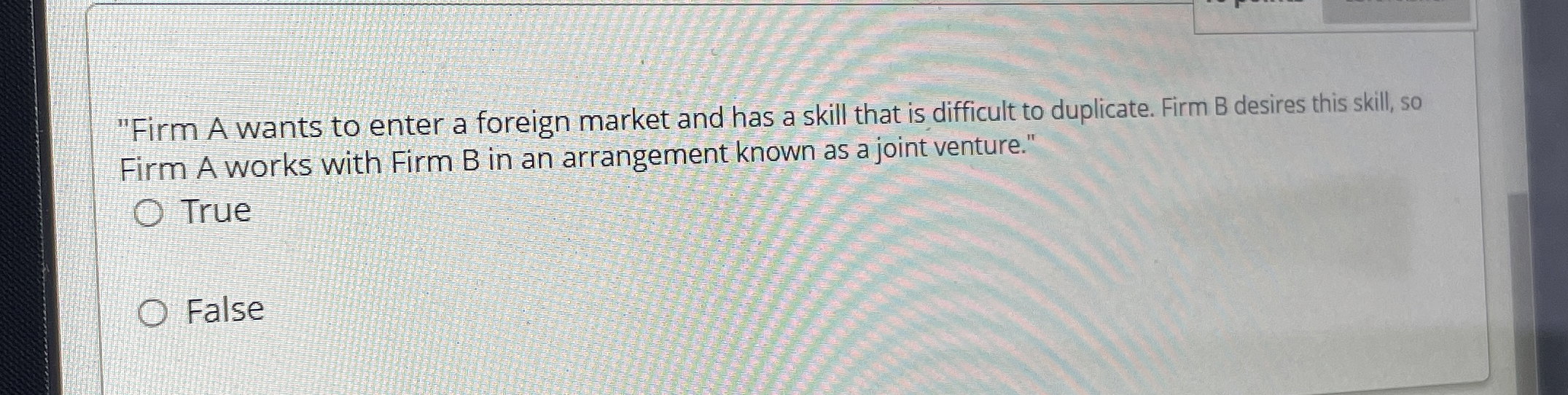 Solved "Firm A wants to enter a foreign market and has a | Chegg.com