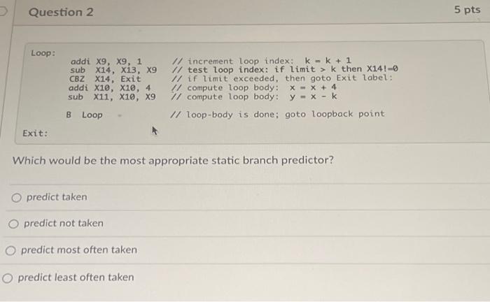 Solved Question 2 Loop: Exit: addi X9, X9, 1 sub X14, X13, | Chegg.com Solved Question 2 Loop: Exit: addi X9, X9, 1 sub X14, X13, | Chegg.com