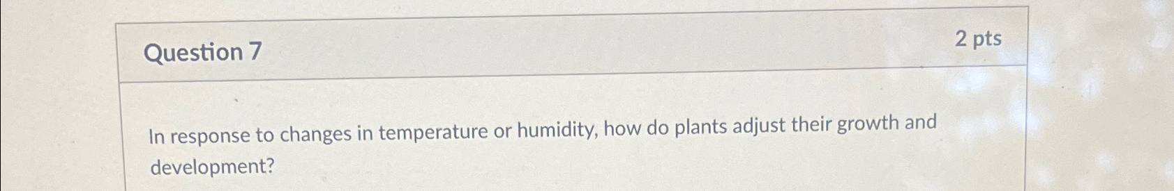 Solved Question 72 ﻿ptsIn response to changes in temperature | Chegg.com
