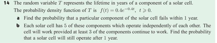 Solved 14 The random variable \\( T \\) represents the | Chegg.com