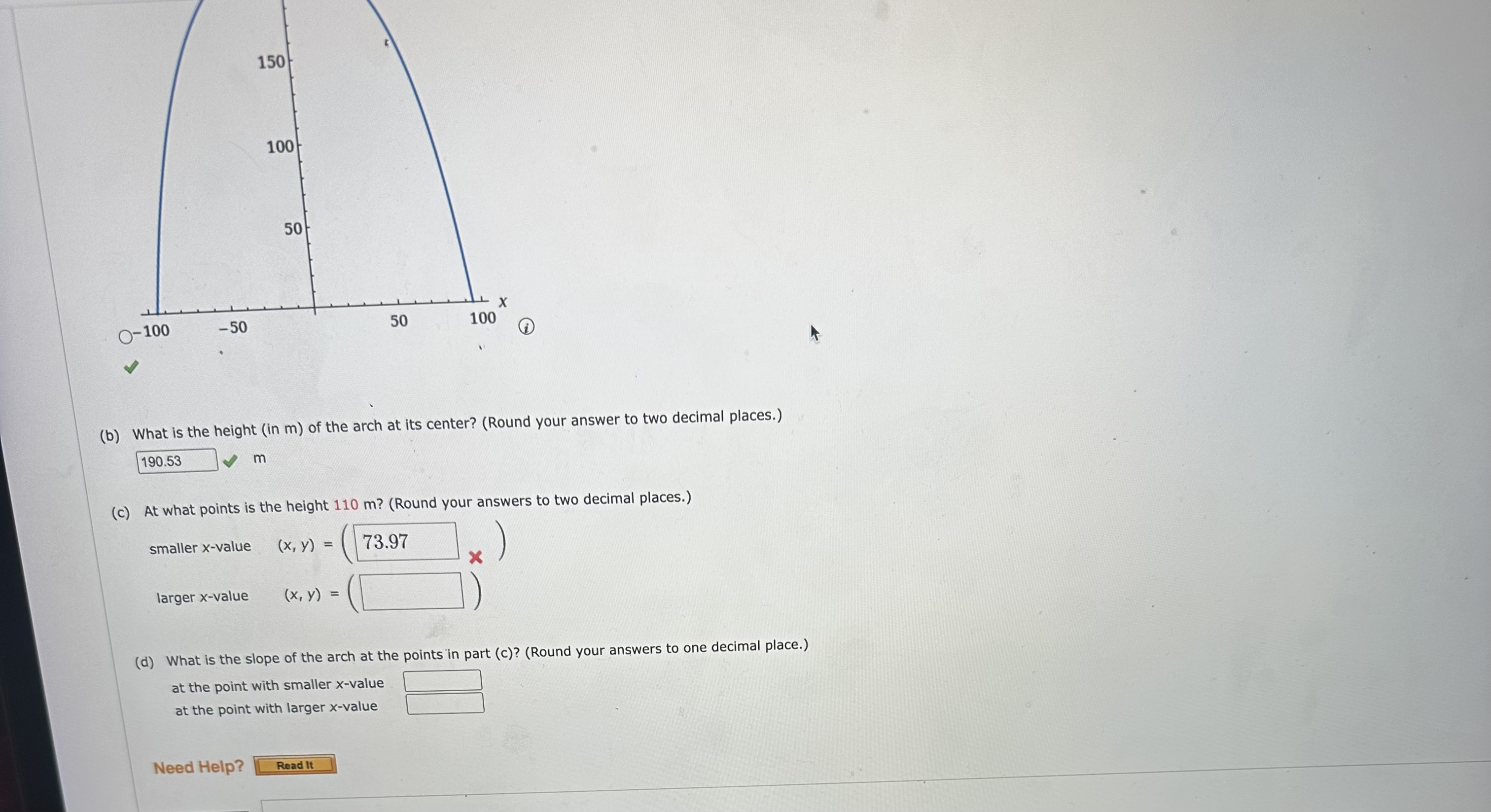 A graphing calculator is recommended.The Gateway Arch | Chegg.com