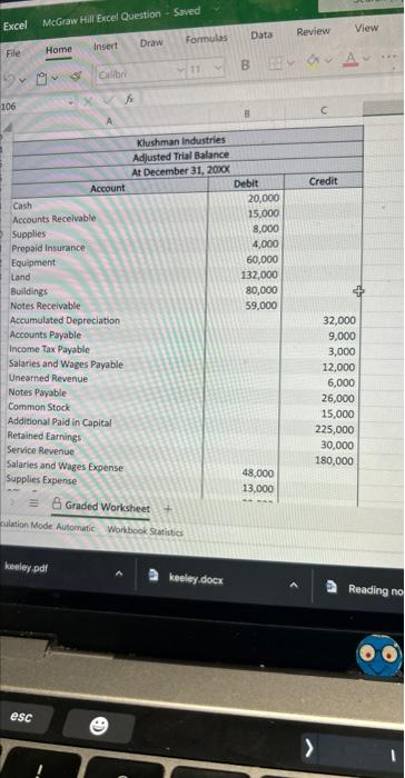 Solved Excel McGraw Hill Excel Question - Soned. File Home | Chegg.com