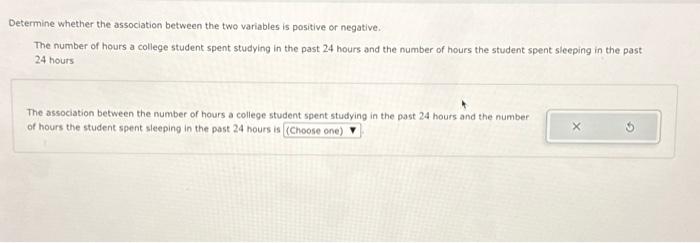 Solved Determine whether the association between the two | Chegg.com