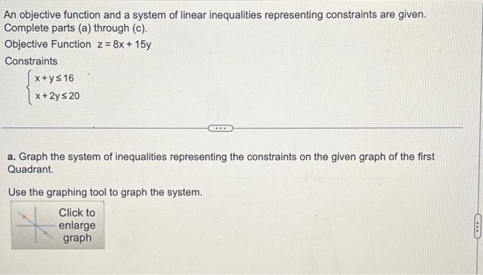 Solved An Objective Function And A System Of Linear 0976