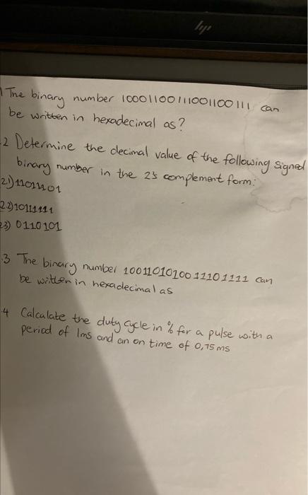 Solved The binary number 10001100111001100111 can be written | Chegg.com