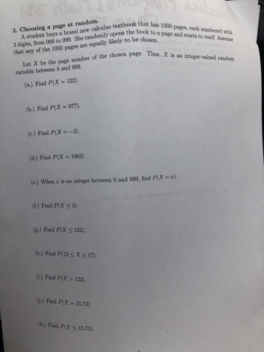 Solved book that has 1000 pages, each numbered with is the | Chegg.com