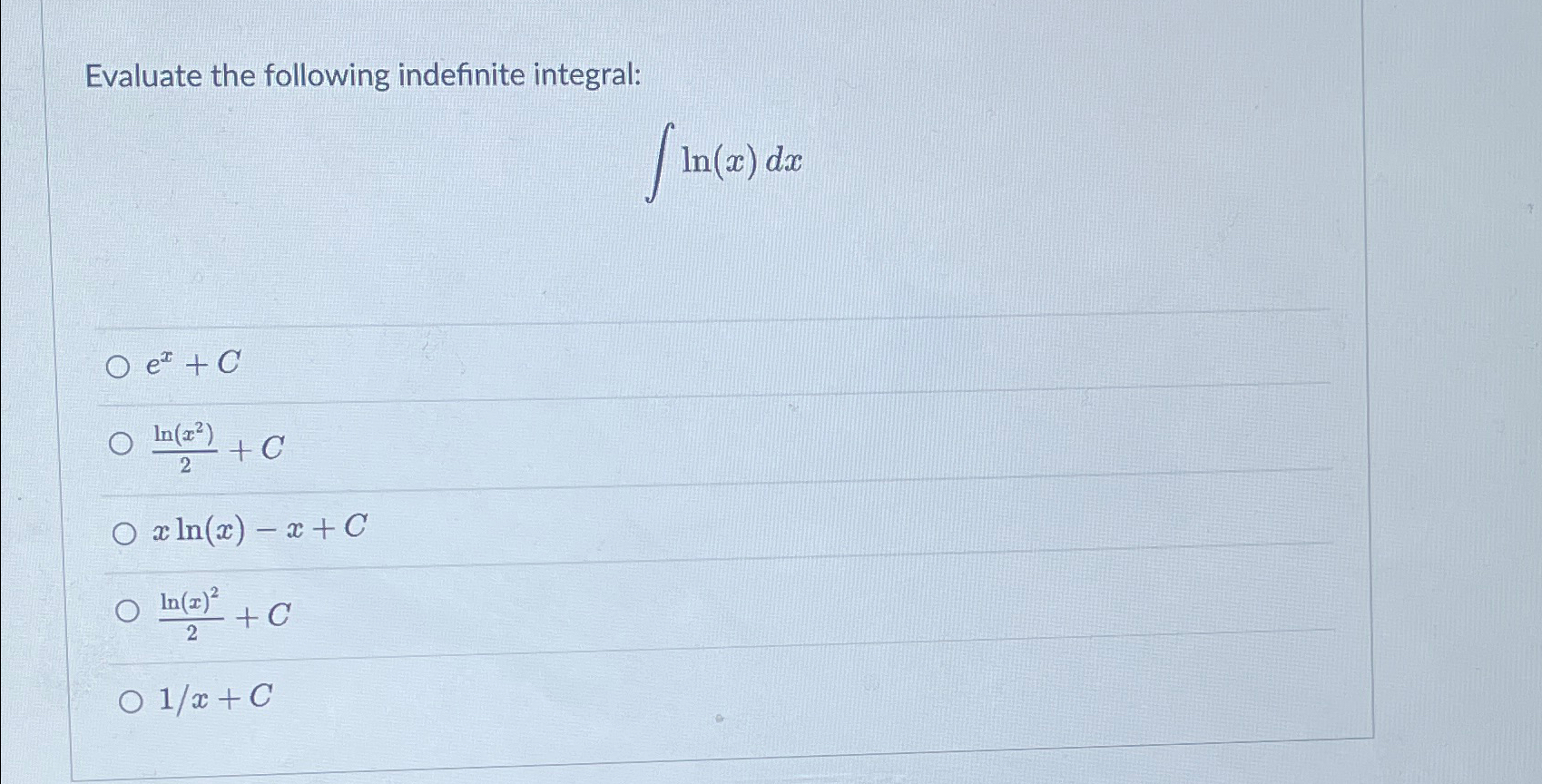 Solved Evaluate the following indefinite | Chegg.com