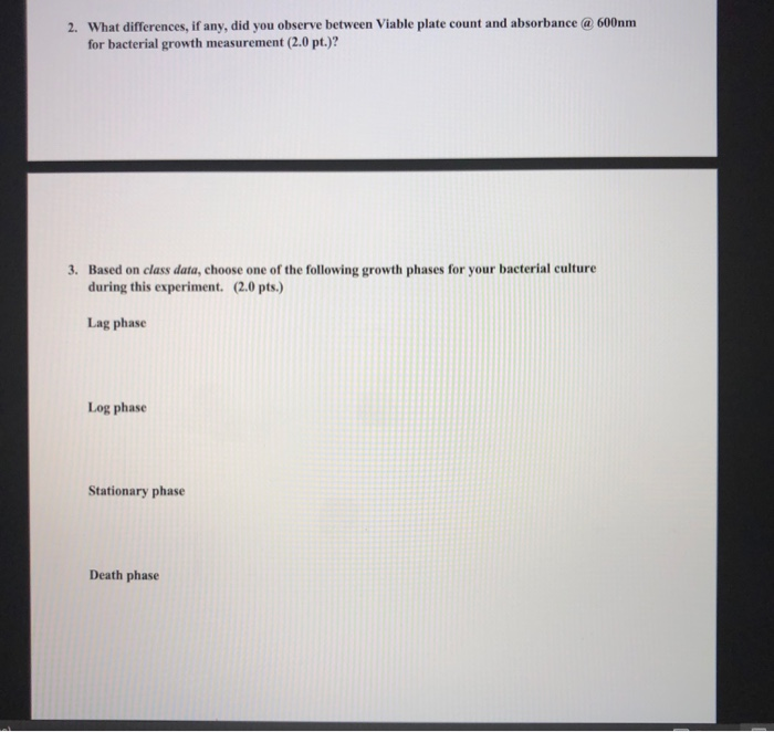 Solved CLASS DATA Log cfu/ml Group # Absorbance @ 600nm Tube | Chegg.com