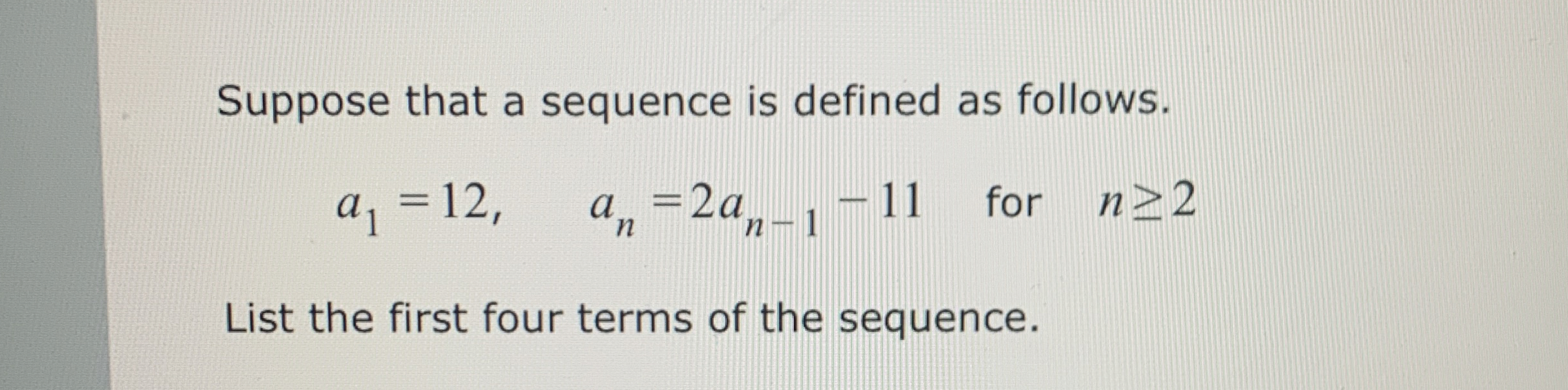 Solved Suppose that a sequence is defined as | Chegg.com