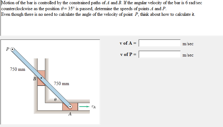 Solved Motion of the bar is controlled by the constrained | Chegg.com