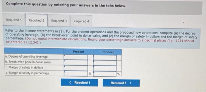 Solved Problem 6-29 (Algo) Changes in Cost Structure; | Chegg.com