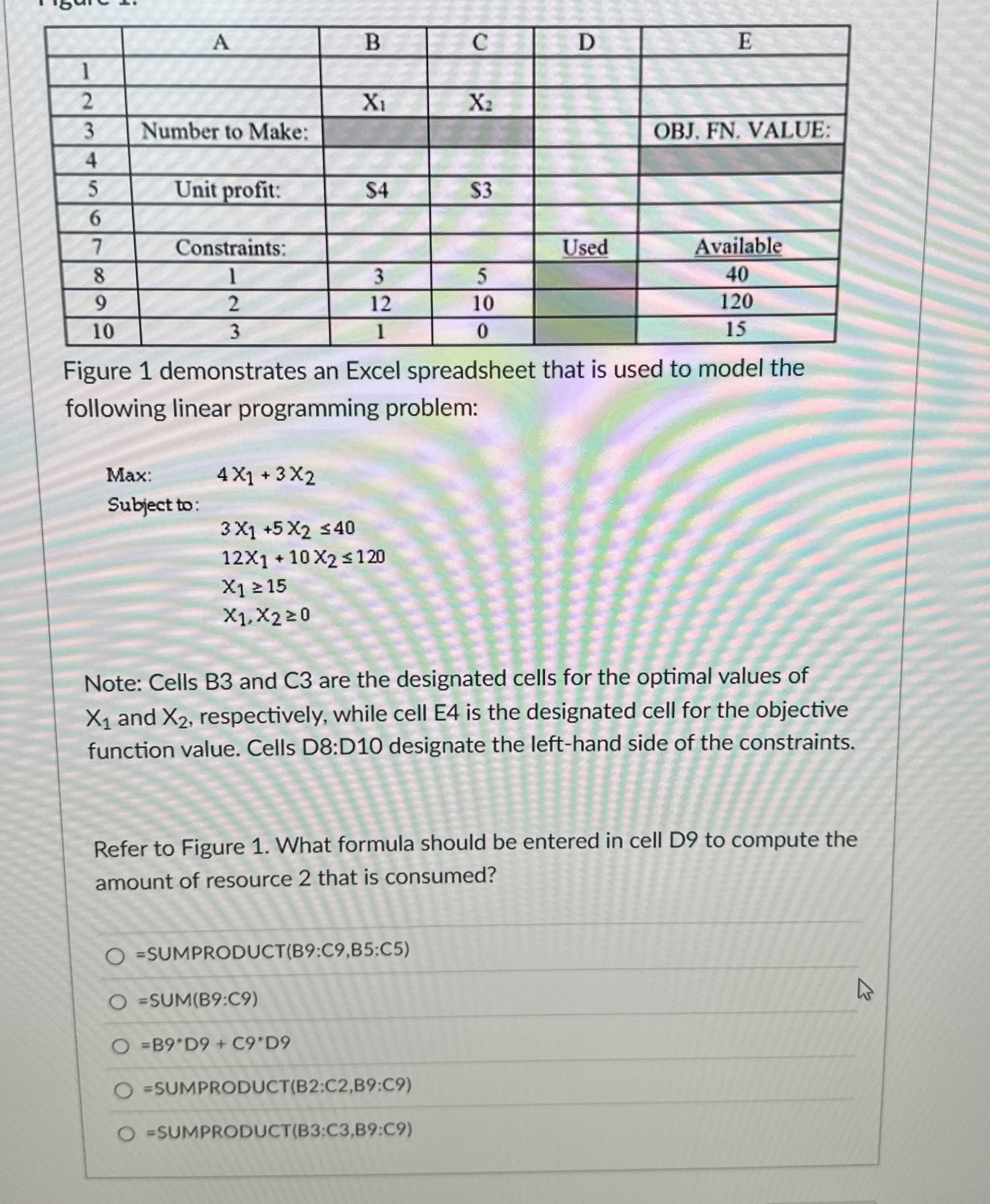 Solved \table[[,A,B,C,D,E],[1,,,,,],[2,,x1,x2,,],[3,Number | Chegg.com