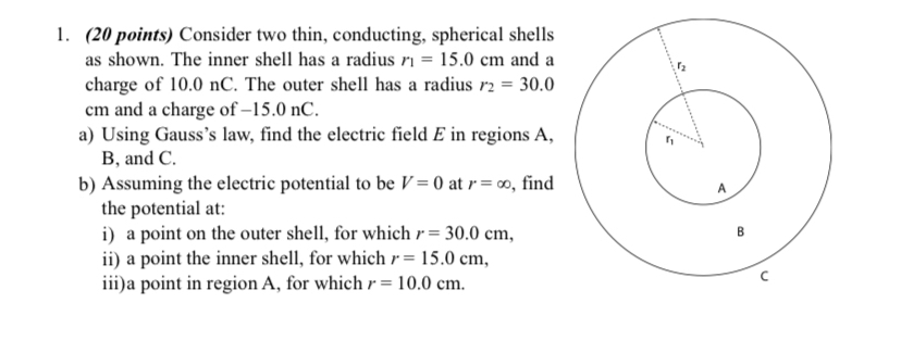 Solved (20 ﻿points) ﻿Consider two thin, conducting, | Chegg.com