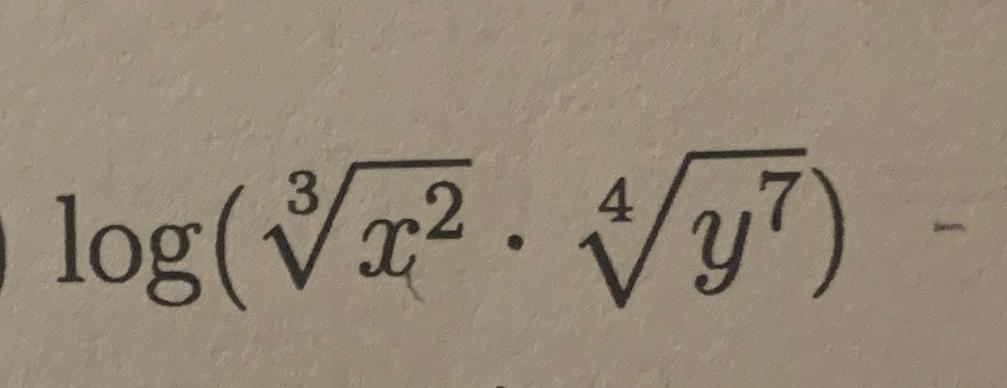 Solved log(x23*y74) | Chegg.com