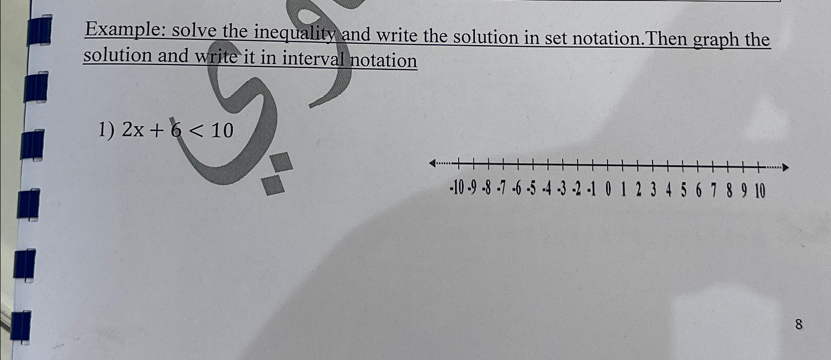 Solved Example: solve the inequality and write the solution | Chegg.com