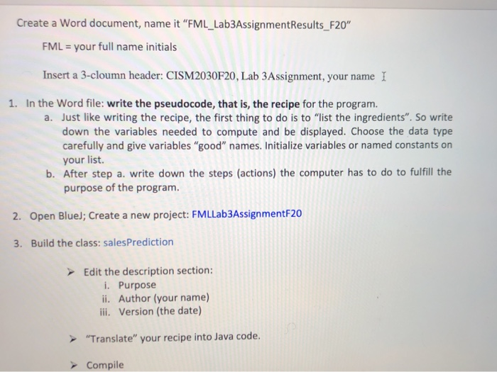 Solved Lab 3 Assignment: Named Constant and Calculations | Chegg.com