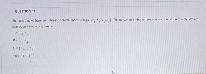 Solved Suppose that we have the following sample space | Chegg.com