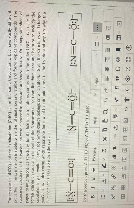 Solved The cyanate ion (NCO) and the fulminate ion (CNO Solved The cyanate ion (NCO) and the fulminate ion (CNO