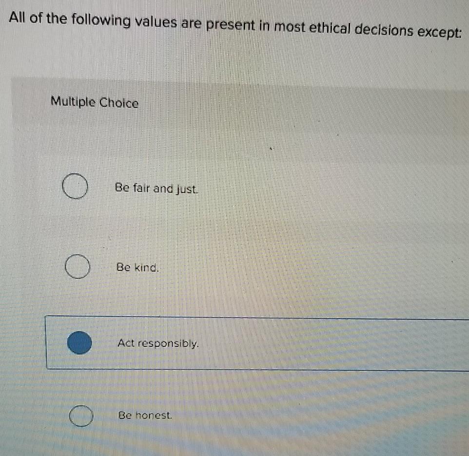 Solved All of the following values are present in most | Chegg.com