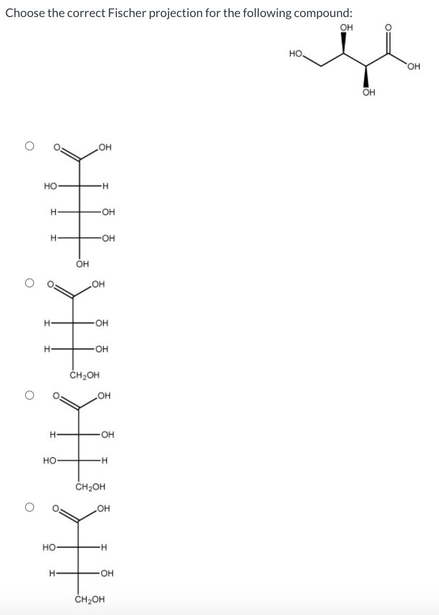 Solved Choose the correct Fischer projection for the | Chegg.com