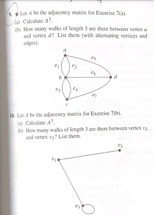 Solved ** ﻿Let A ﻿be the adjacency matrix for Exercise | Chegg.com