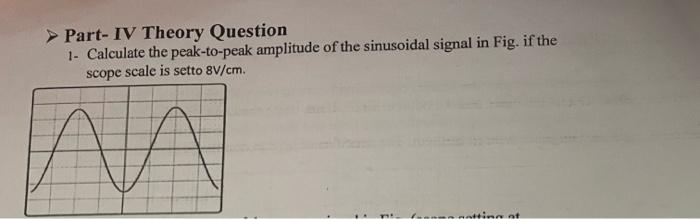 Solved Part-IV Theory Question 1- Calculate the peak-to-peak | Chegg.com