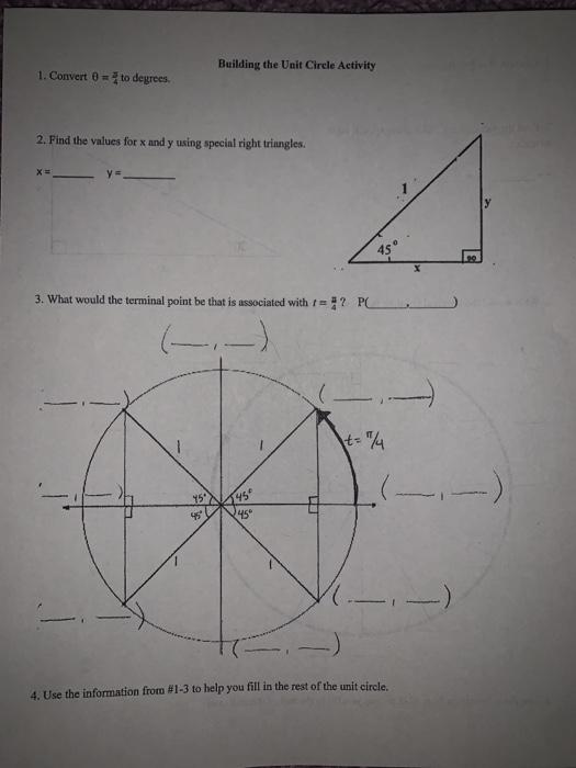 Solved covert theta=pi/4 to degrees.Find the values for X | Chegg.com