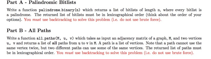 Solved Part A Palindromic Bitlists Write A Function 0662