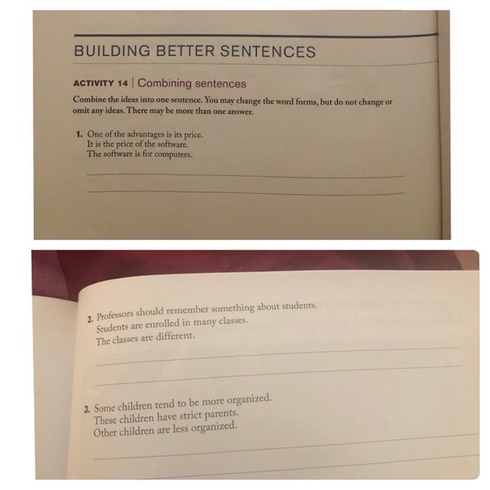 Solved BUILDING BETTER SENTENCES ACTIVITY 14 Combining | Chegg.com