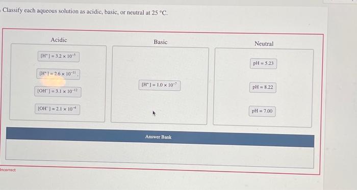 Solved - Classify each aqueous solution as acidic, basic, or | Chegg.com