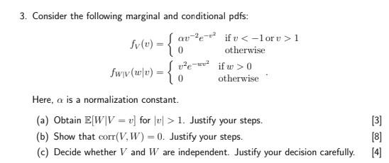 Solved 3. Consider the following marginal and conditional | Chegg.com