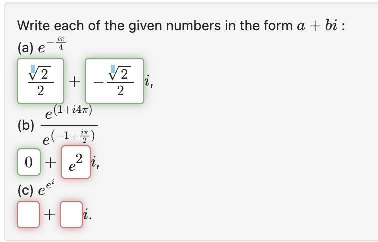 Write each of the given numbers in the form a+bi | Chegg.com