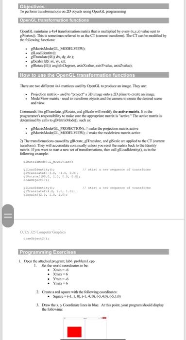Solved OpencL transformation functions OpenCl. maintains a | Chegg.com