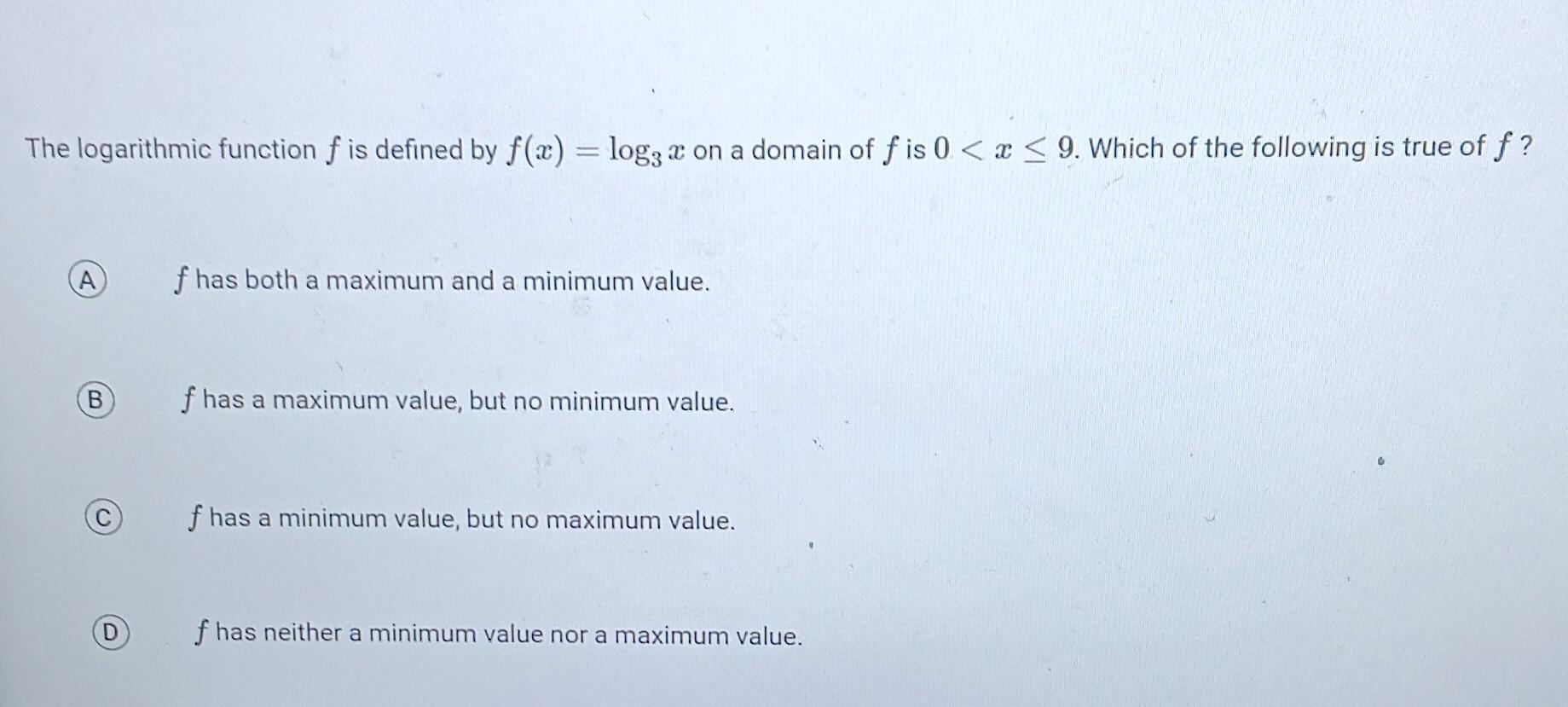 Solved The logarithmic function f is defined by f(x)=log3x | Chegg.com