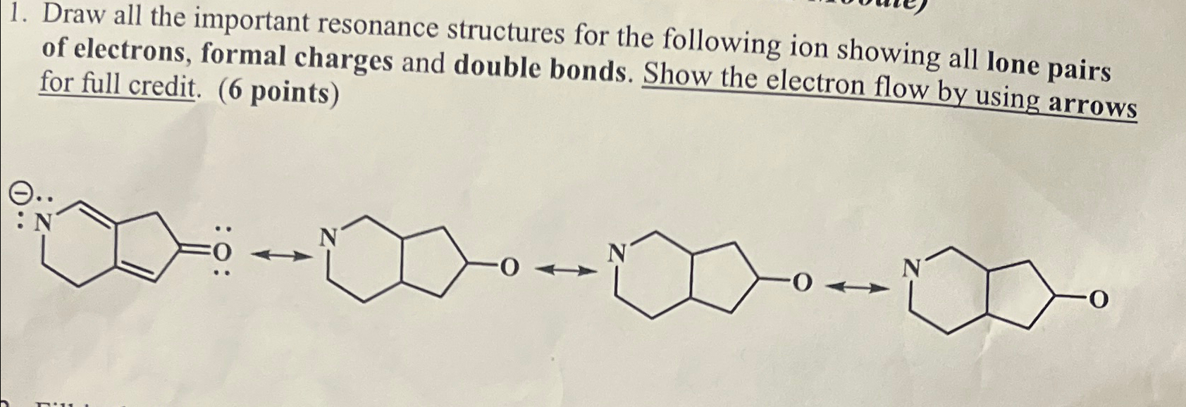 Solved Draw all the important resonance structures for the | Chegg.com
