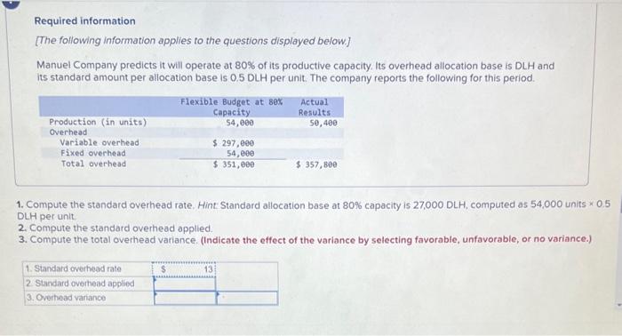 Solved Required information [The following information | Chegg.com