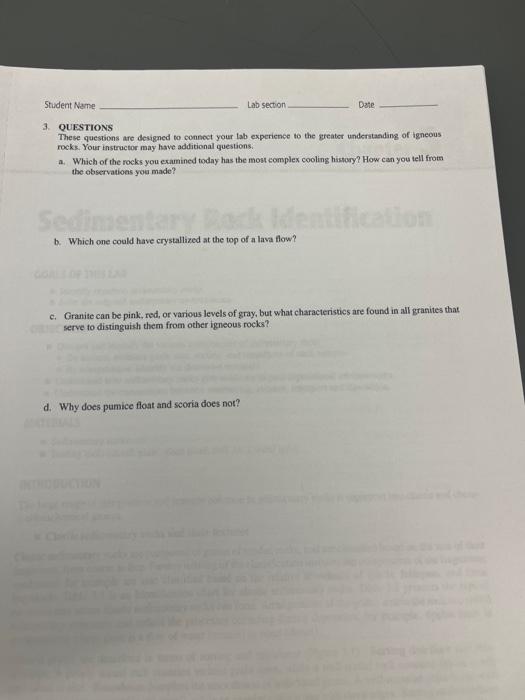 Solved Student Name Lasction Date Student Name Lab | Chegg.com Solved Student Name Lasction Date Student Name Lab | Chegg.com