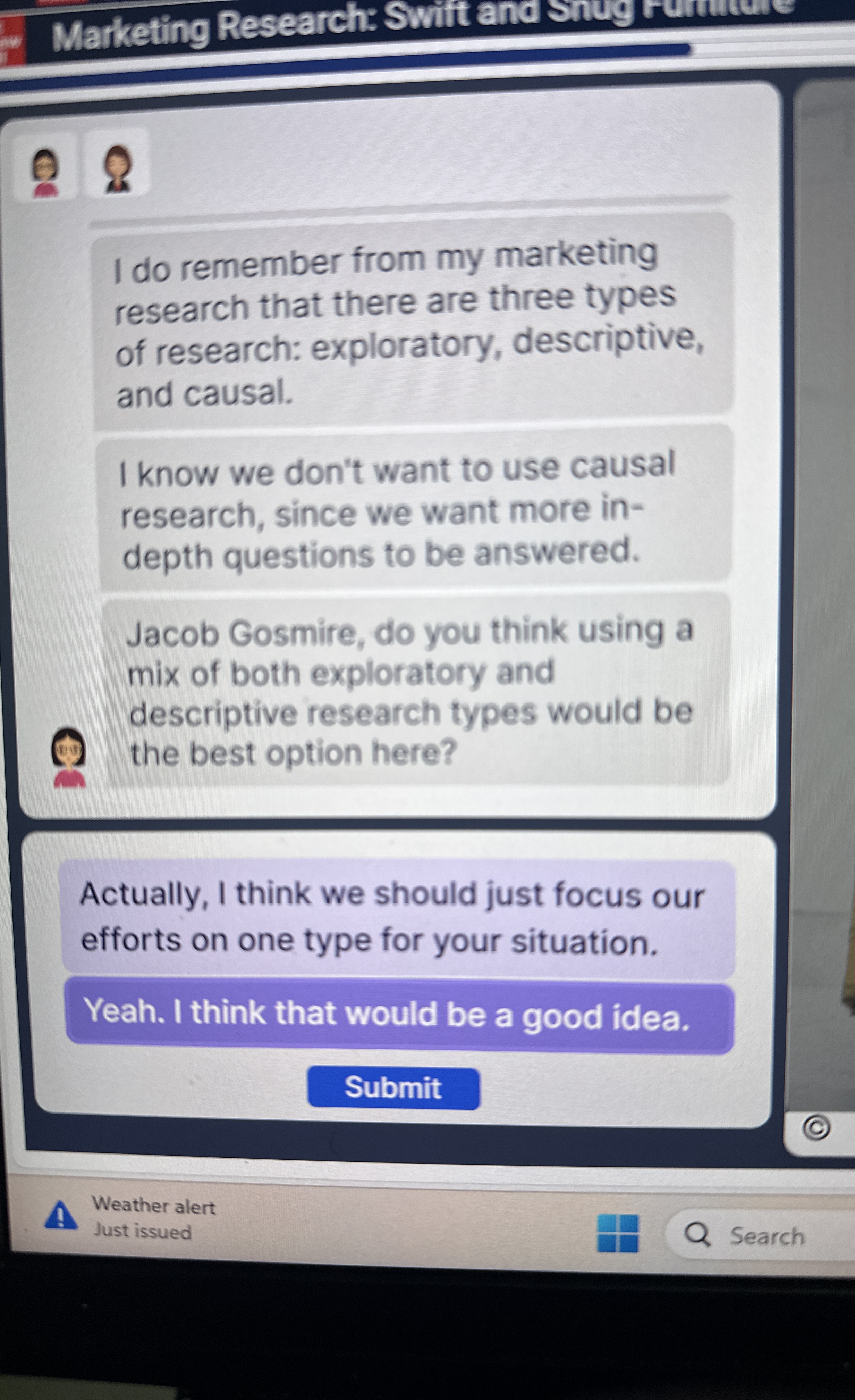 Solved Marketing Research: Swift and Snug runutarI do | Chegg.com