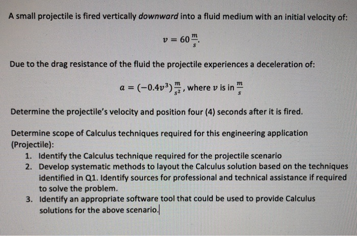 Solved A small projectile is fired vertically downward into | Chegg.com