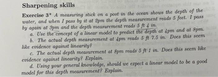 Solved Sharpening skills Exercise 3∗ A measuring stick on a | Chegg.com