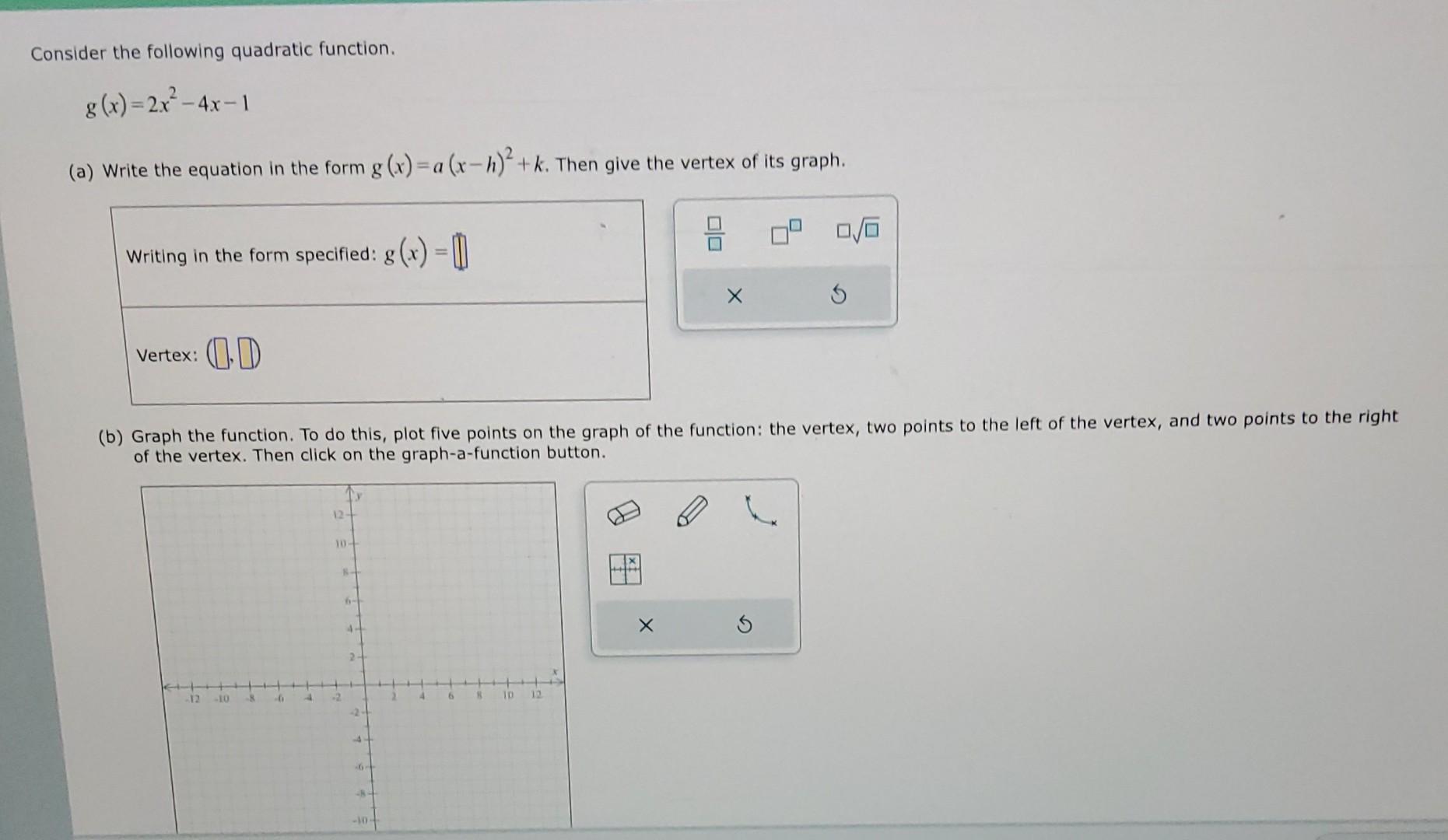 Solved Consider the following quadratic function. | Chegg.com