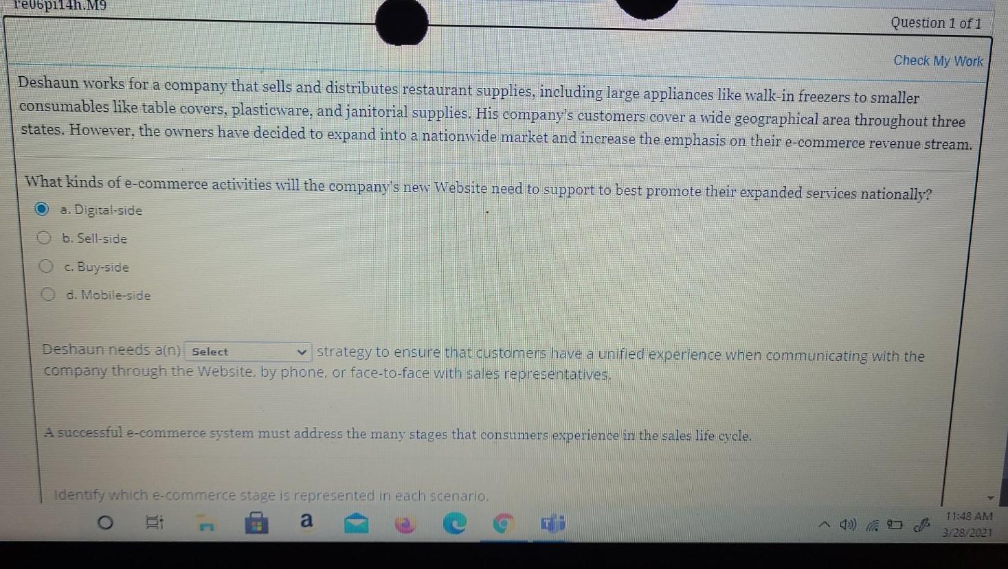 Deshaun works for a company that sells and | Chegg.com