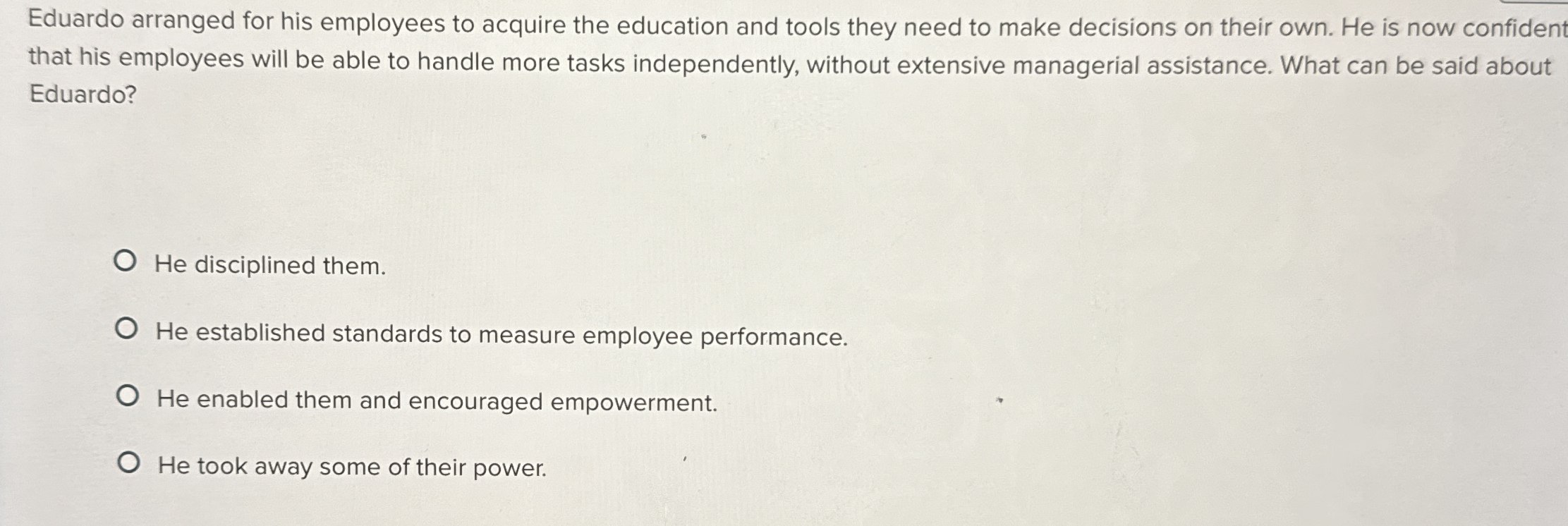 Solved Eduardo arranged for his employees to acquire the | Chegg.com