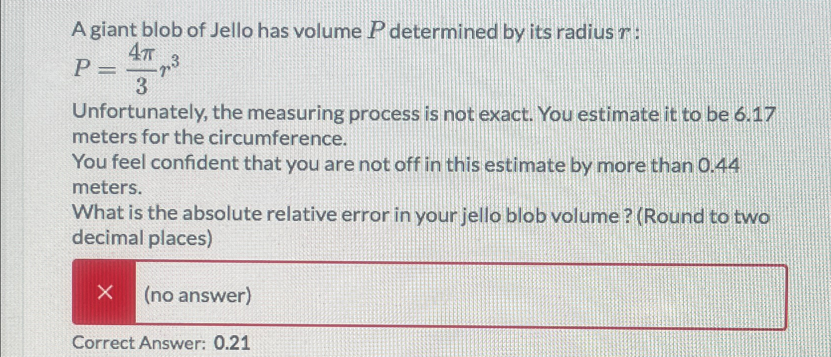 Solved A giant blob of Jello has volume P ﻿determined by its | Chegg.com
