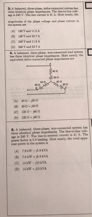Solved 3. A balanced, three-phase, delta-connected system | Chegg.com